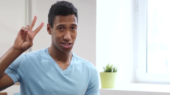 Victory Sign by Young Black Man, Stock Footage | VideoHive