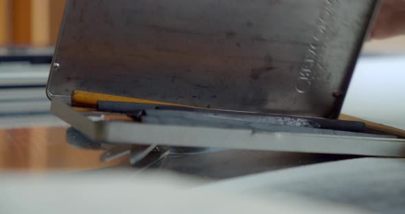 Unboxing art charcoal pencil tool box with kneading eraser, Stock Footage