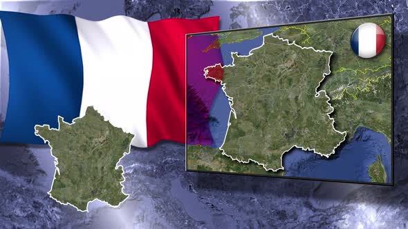 France Flag And Map Animation, Motion Graphics | VideoHive