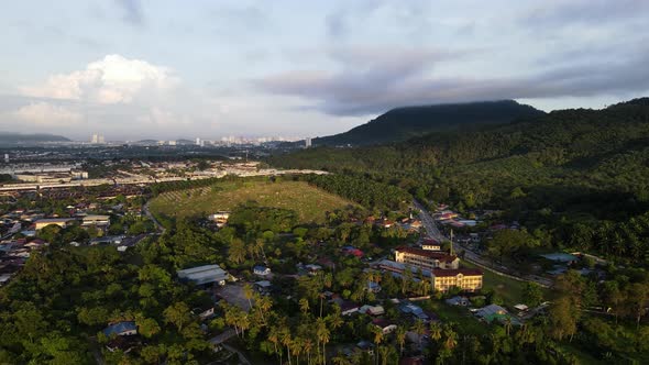 Aerial view new Machang Bubuk village, Stock Footage | VideoHive