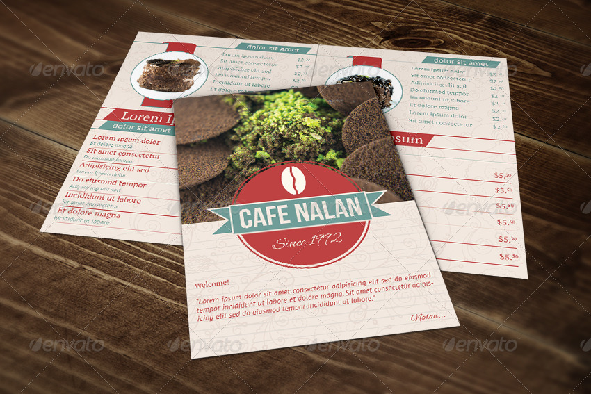 Half Fold Food & Drink Menu, Print Templates | GraphicRiver
