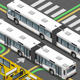 Isometric Long Bus in Rear View, Vectors | GraphicRiver