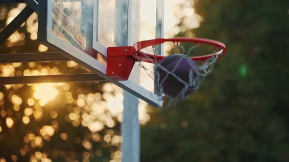 Training before the basketball match. Practicing the accuracy of the ...