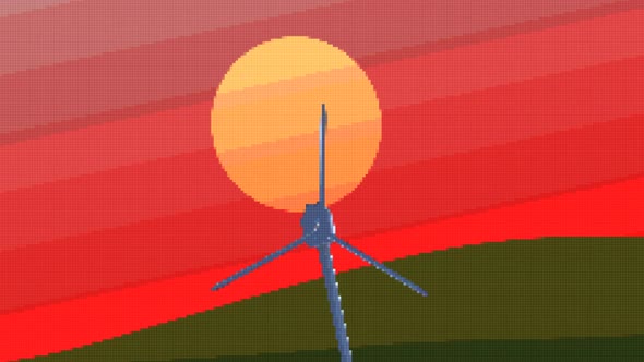 Wind Turbine 8 bit, Motion Graphics | VideoHive