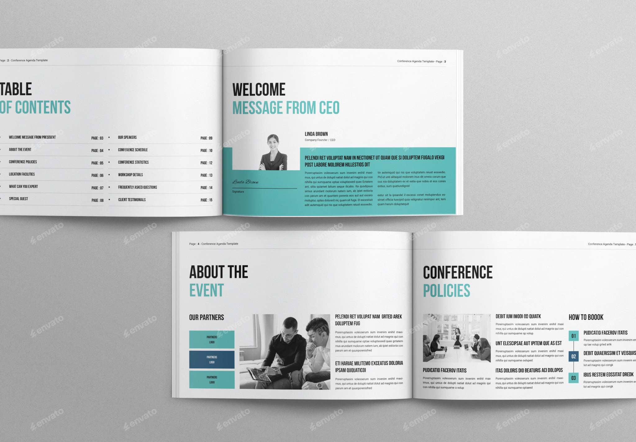 Conference Agenda Template Landscape, Print Templates | GraphicRiver