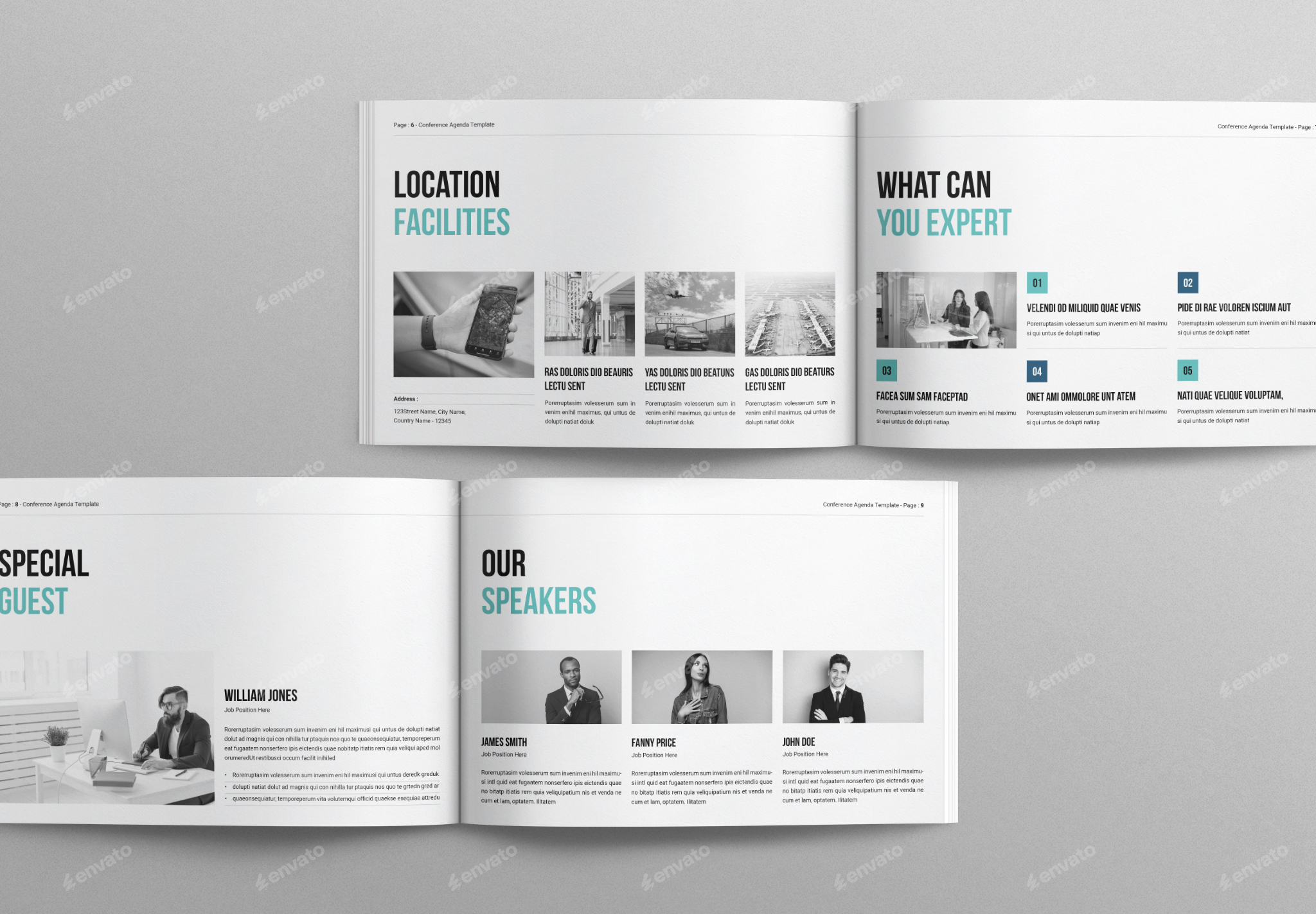 Conference Agenda Template Landscape, Print Templates | GraphicRiver