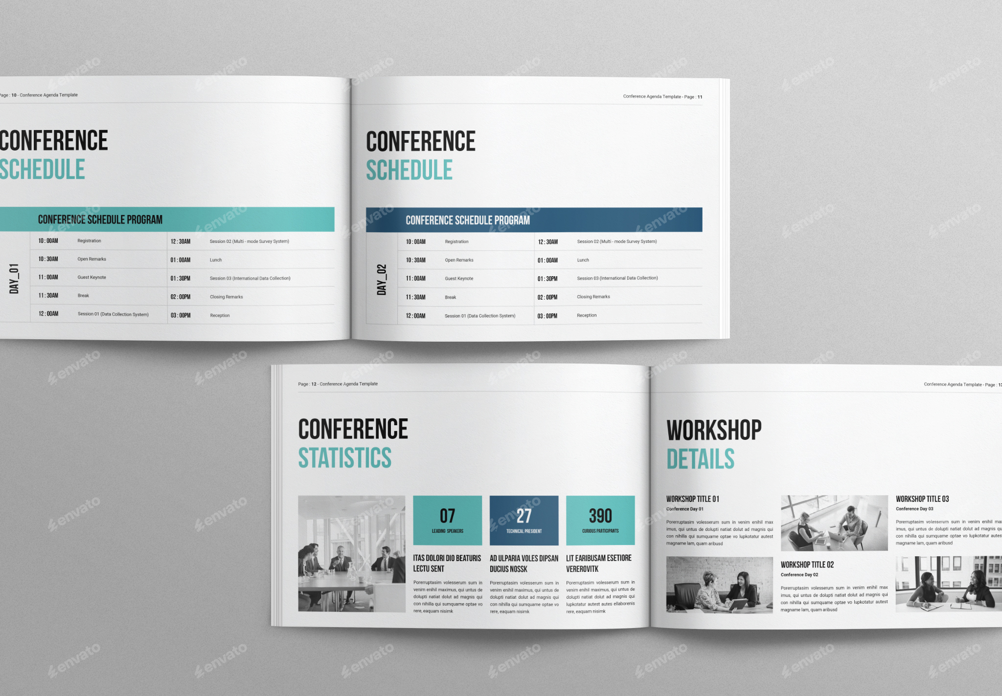 Conference Agenda Template Landscape, Print Templates | GraphicRiver