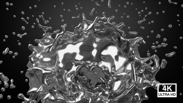 Big Liquid Metal Splash 4K, Motion Graphics | VideoHive