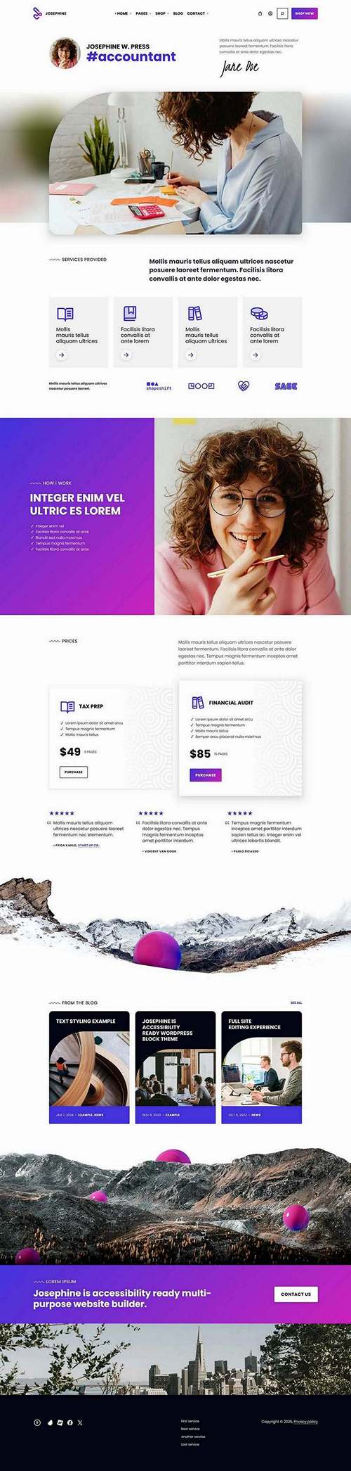 Josephine - Professional Services FSE WordPress Block Theme by webmandesign