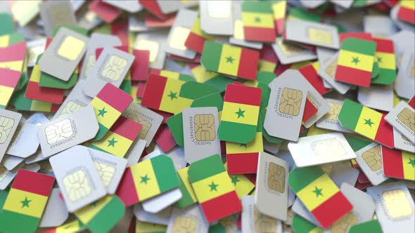 SIM Cards with Flag of Senegal, Motion Graphics | VideoHive
