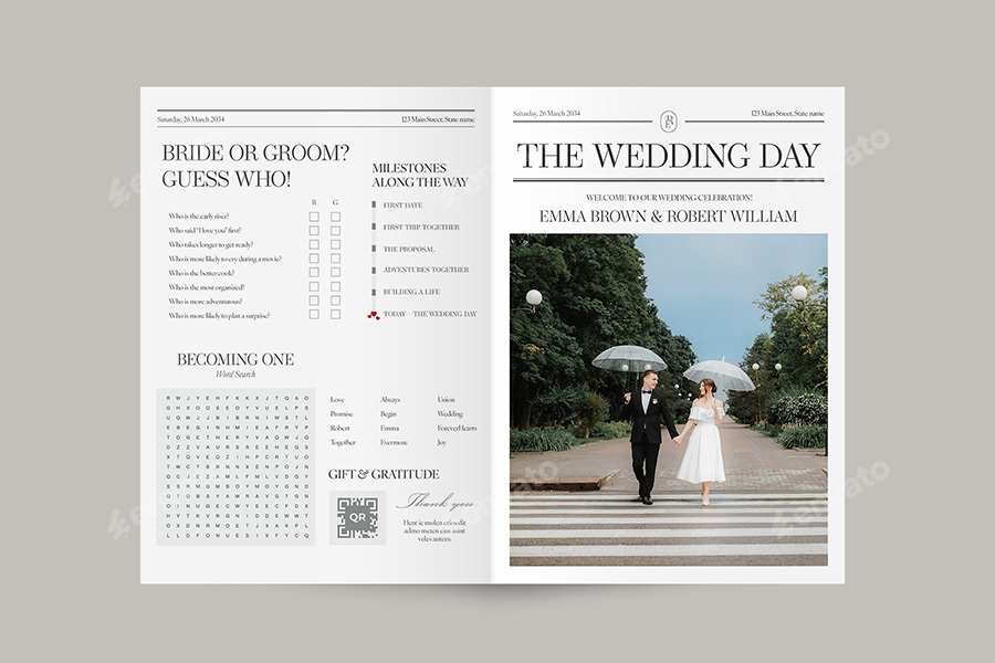 Wedding Day Program Template, Print Templates | GraphicRiver