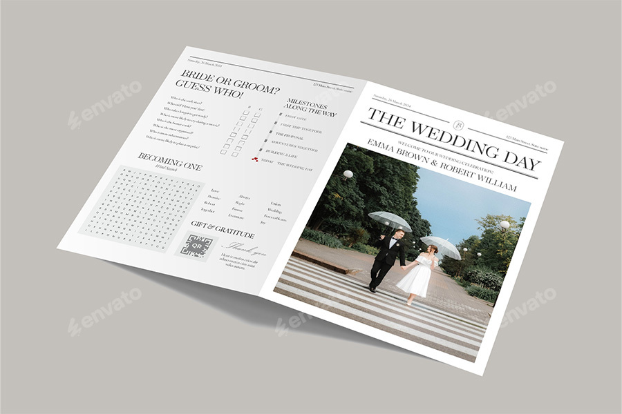 Wedding Day Program Template, Print Templates | GraphicRiver