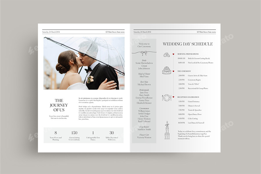 Wedding Day Program Template, Print Templates | GraphicRiver