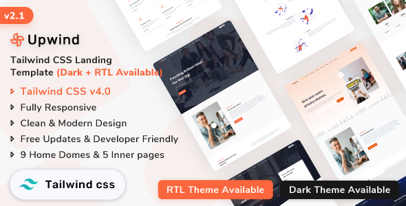 Upwind - Tailwind CSS Landing Page Template (Tailwind CSS v4.0) by ...