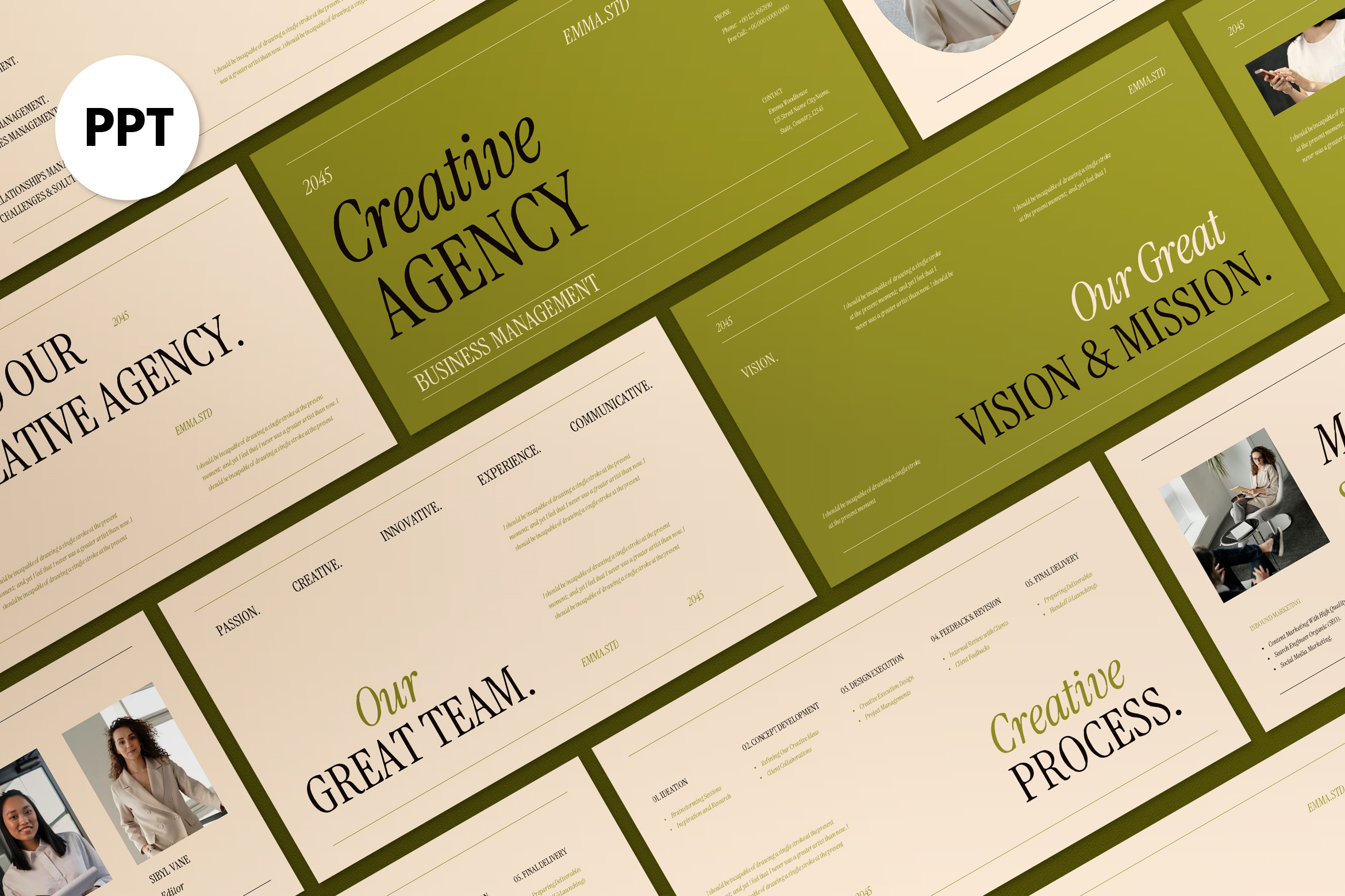 Cream Minimalist Business Management PPT, Presentation Templates ...