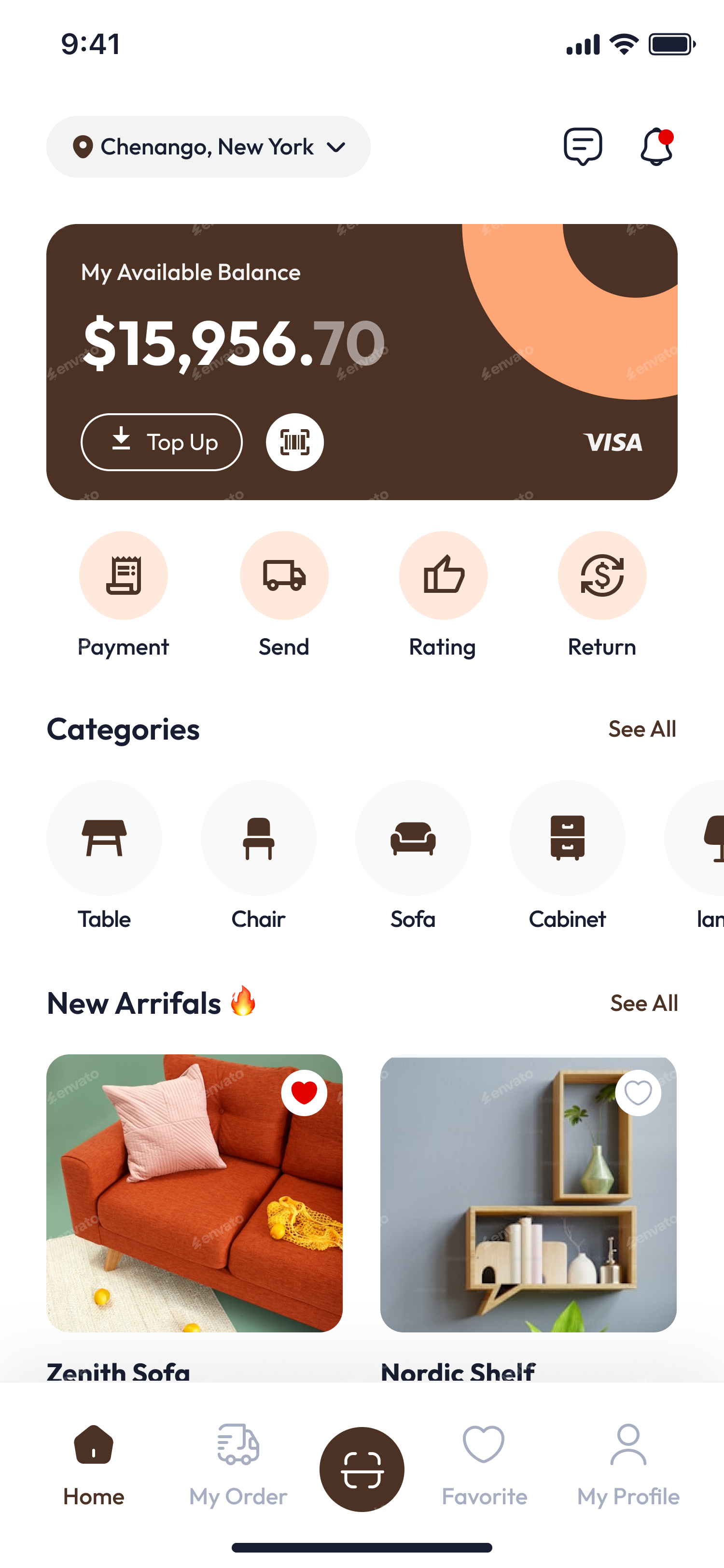 Woodora | Figma Template - Furniture UI Kits Mobile App, Web Elements
