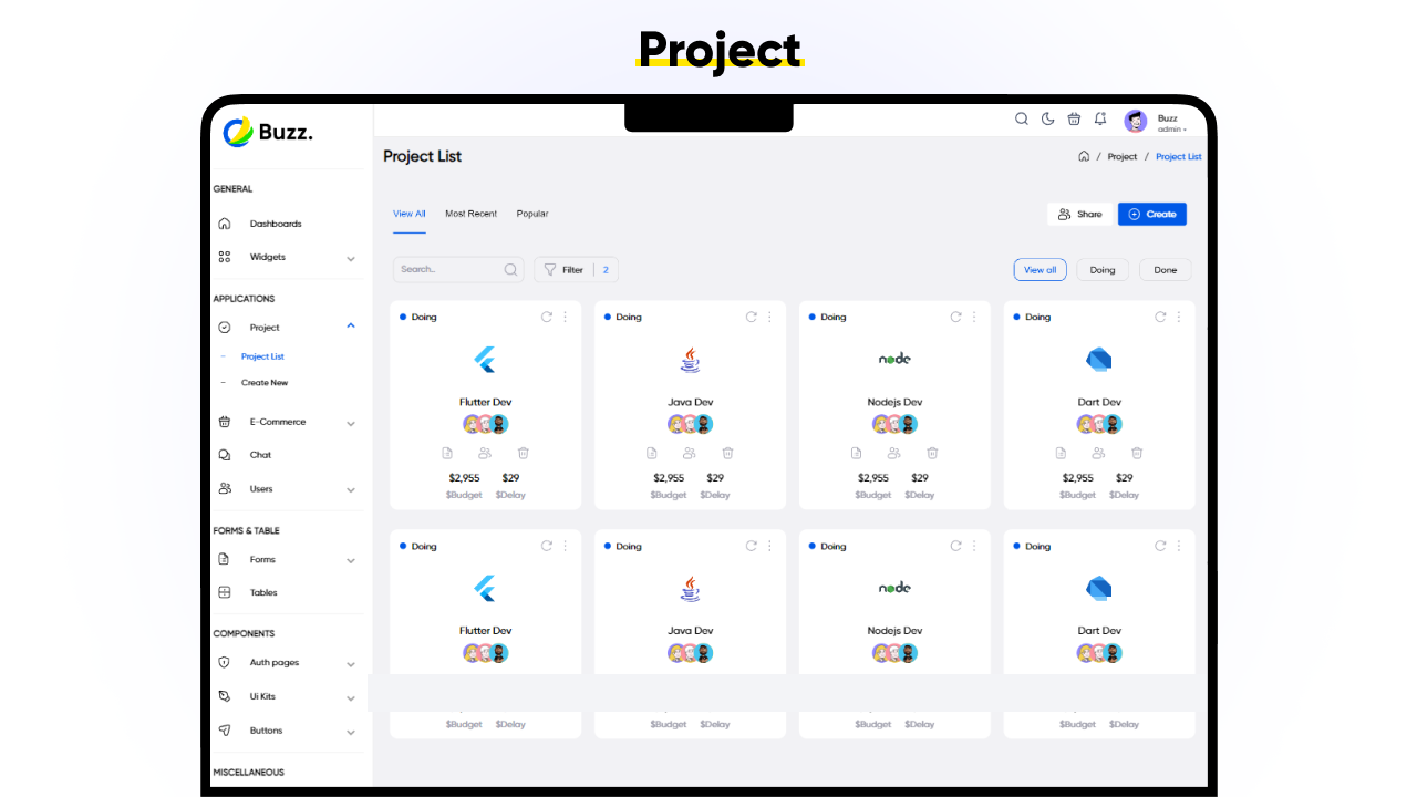 Buzz Flutter Admin Panel Flutter Pwa Flutter Admin Dashboard Template Flutter Web