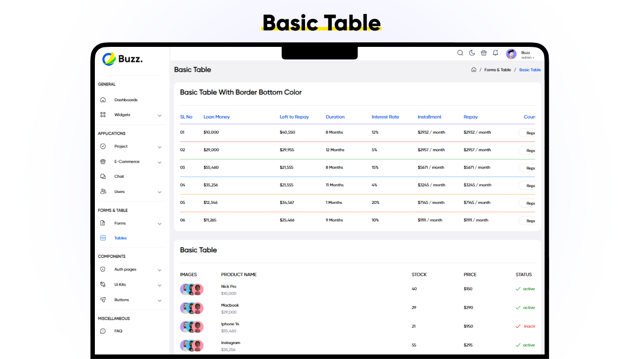 Buzz - Flutter Admin Panel | Flutter PWA | Flutter Admin Dashboard ...