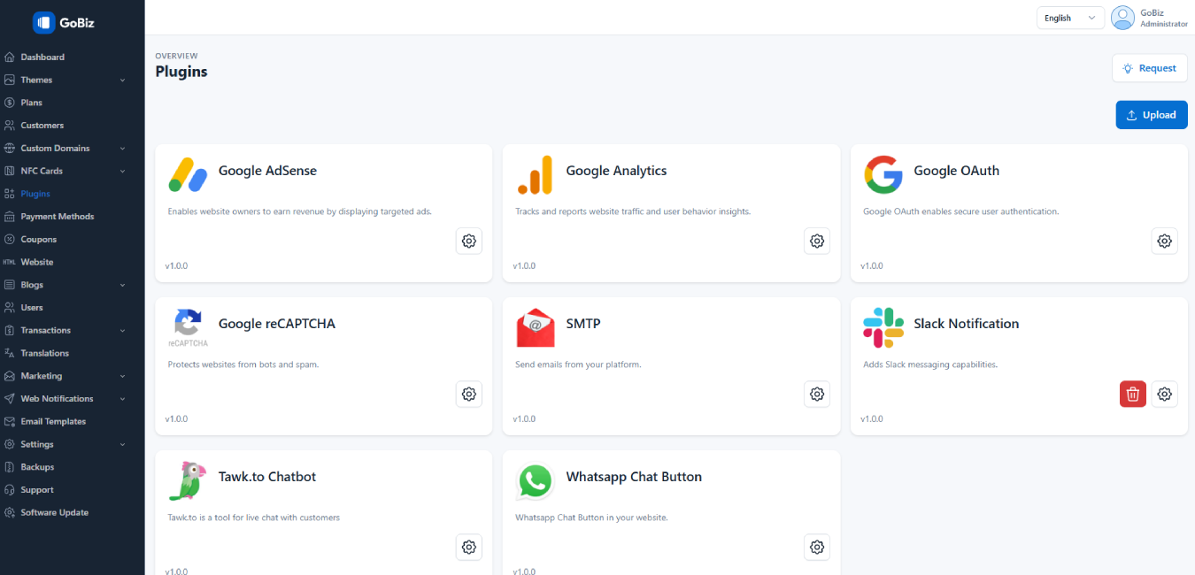 GoBiz vCard SaaS - Slack Notification Add-on by nativecode | CodeCanyon