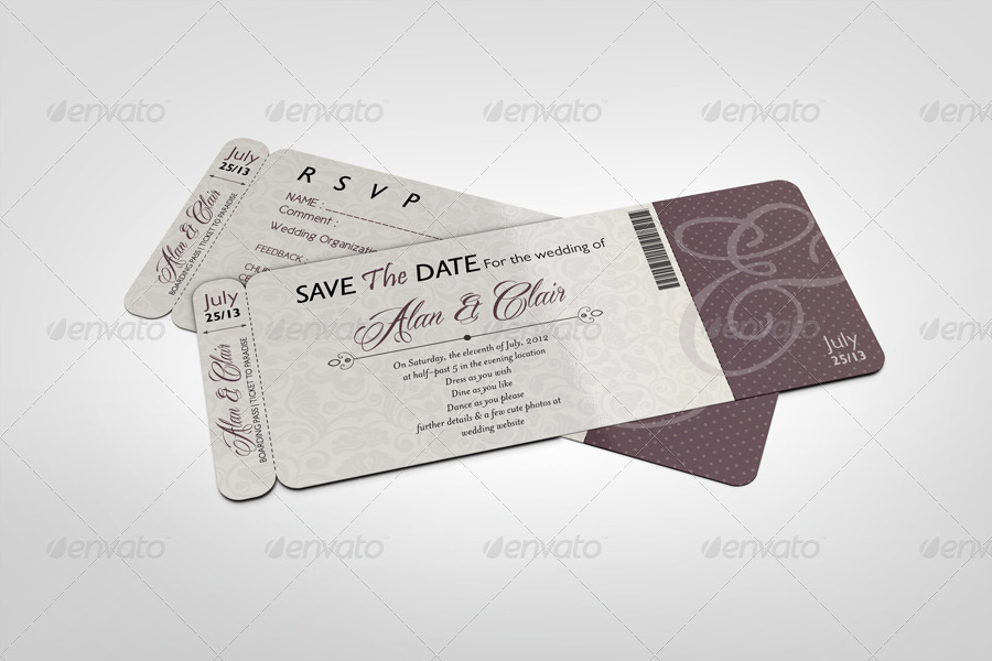 Boarding Pass Invitations Mock-up, Graphics | GraphicRiver