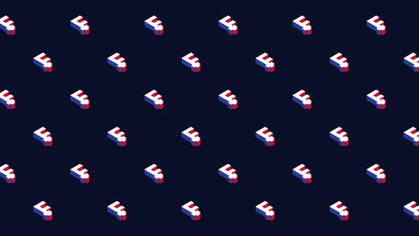 Swiss Franc isometric symbols in animated pattern on a dark background ...