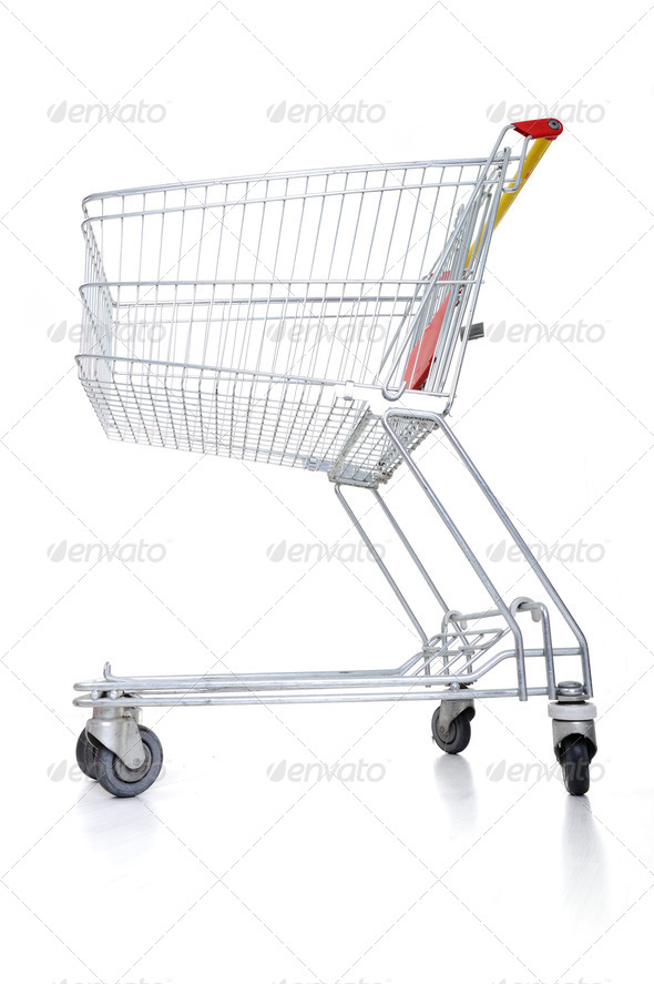 Empty shopping cart on white Stock Photo by Zurijeta | PhotoDune