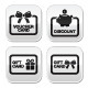 Voucher Gift and Discount Card Vector Buttons Set, Vectors | GraphicRiver
