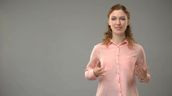 Lady Saying Happy Birthday in Sign Language, Teacher Showing Words in ...