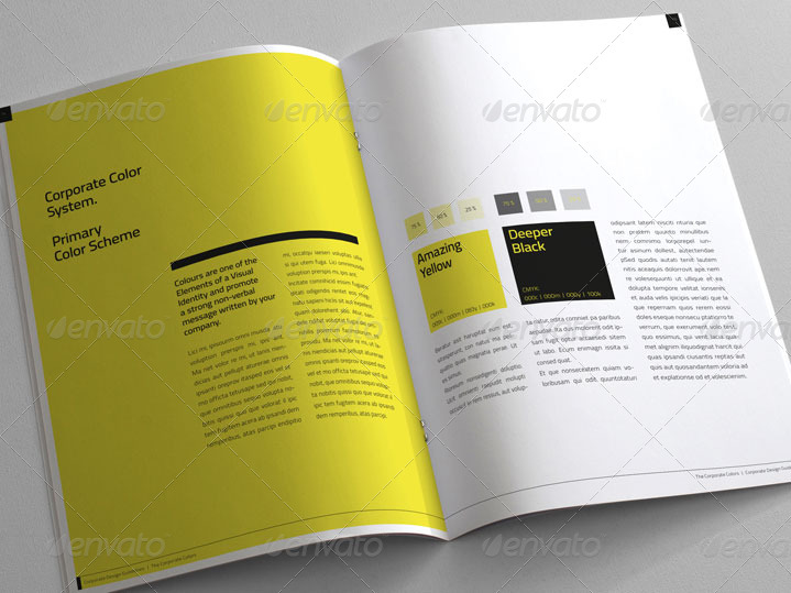 Corporate Design Manual Guide DIN A4 // 34 Pages, Print Templates ...