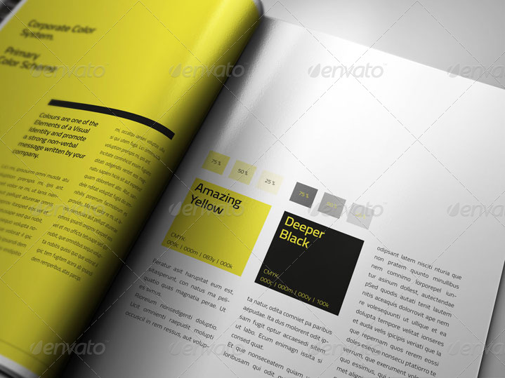 Corporate Design Manual Guide DIN A4 // 34 Pages, Print Templates ...