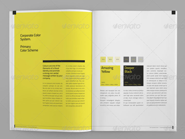 Corporate Design Manual Guide DIN A4 // 34 Pages, Print Templates ...