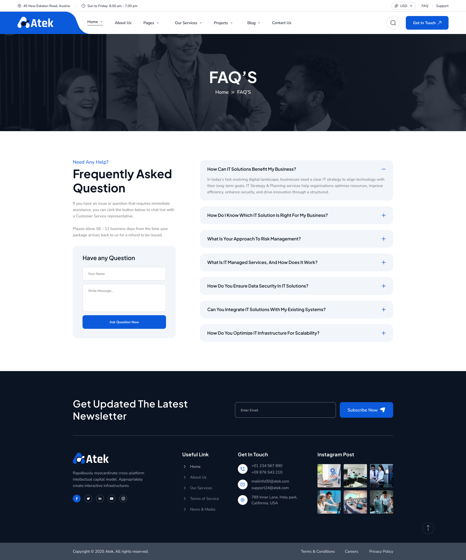 Atek – IT Solution & Technology Figma Template by themehour | ThemeForest