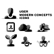 Black Modern Person Concepts Glossy Icon Set, Vectors | GraphicRiver