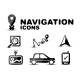 Navigation Glossy Black Icon Set, Vectors | GraphicRiver