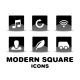 Modern Glossy Black Square Icon Set, Vectors | GraphicRiver
