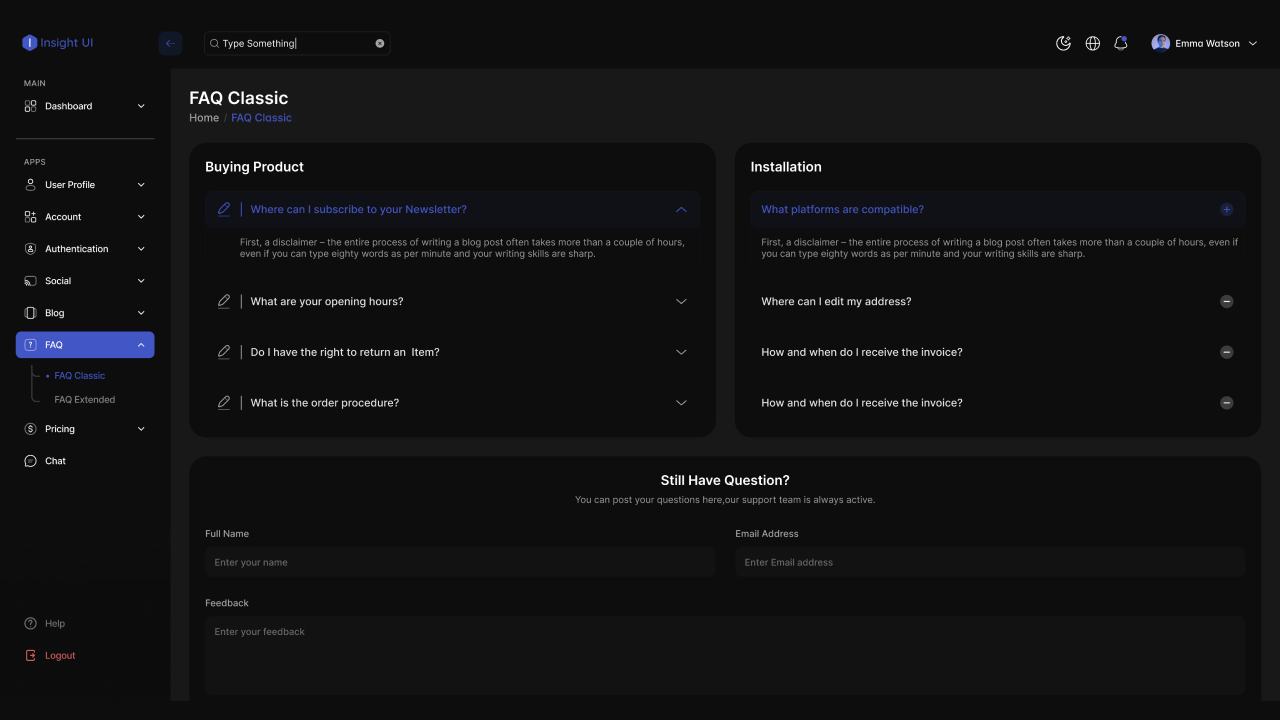 Insight UI - React Admin Dashboard Template by thefuturelens | CodeCanyon