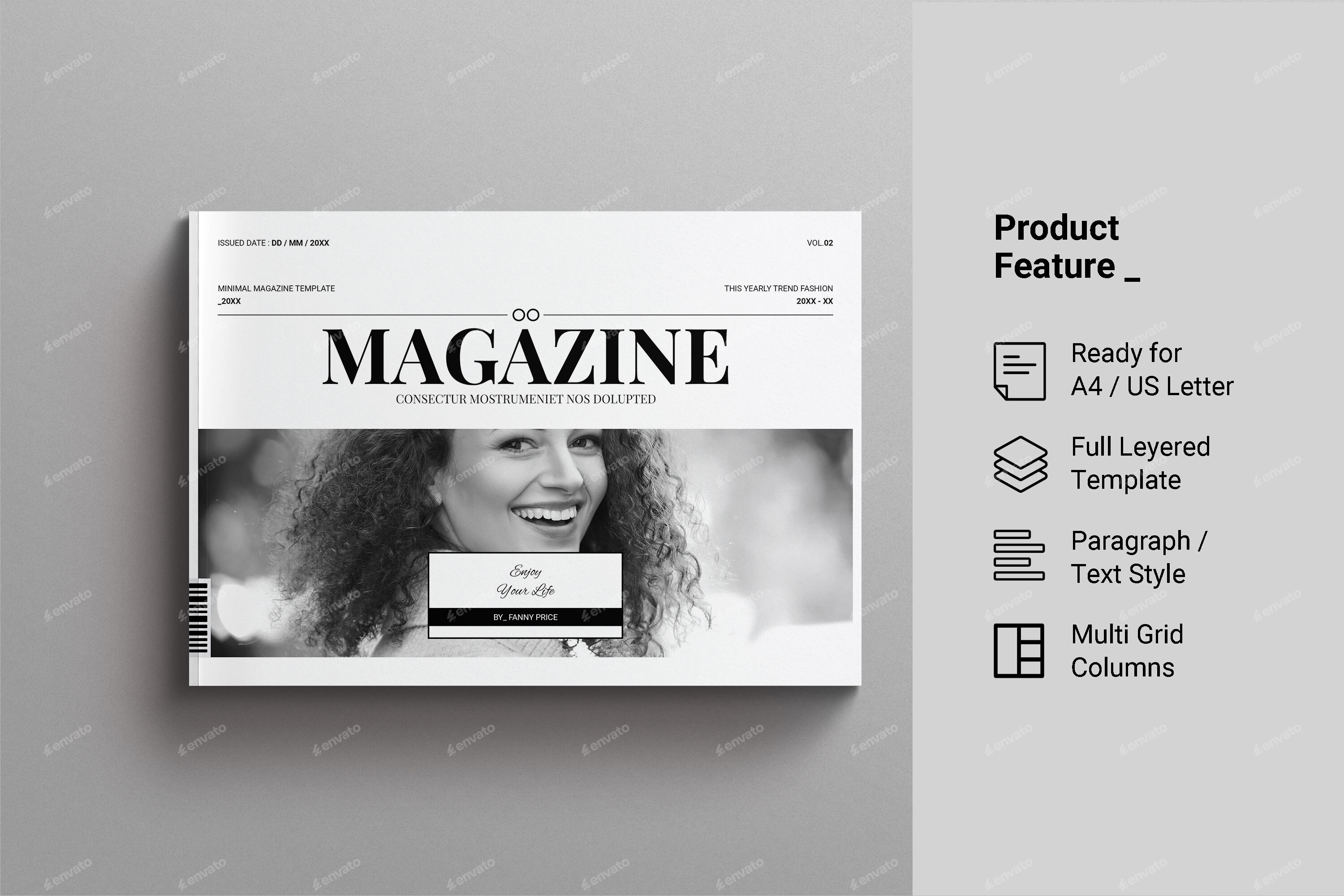 Minimal Magazine Template Landscape, Print Templates | GraphicRiver