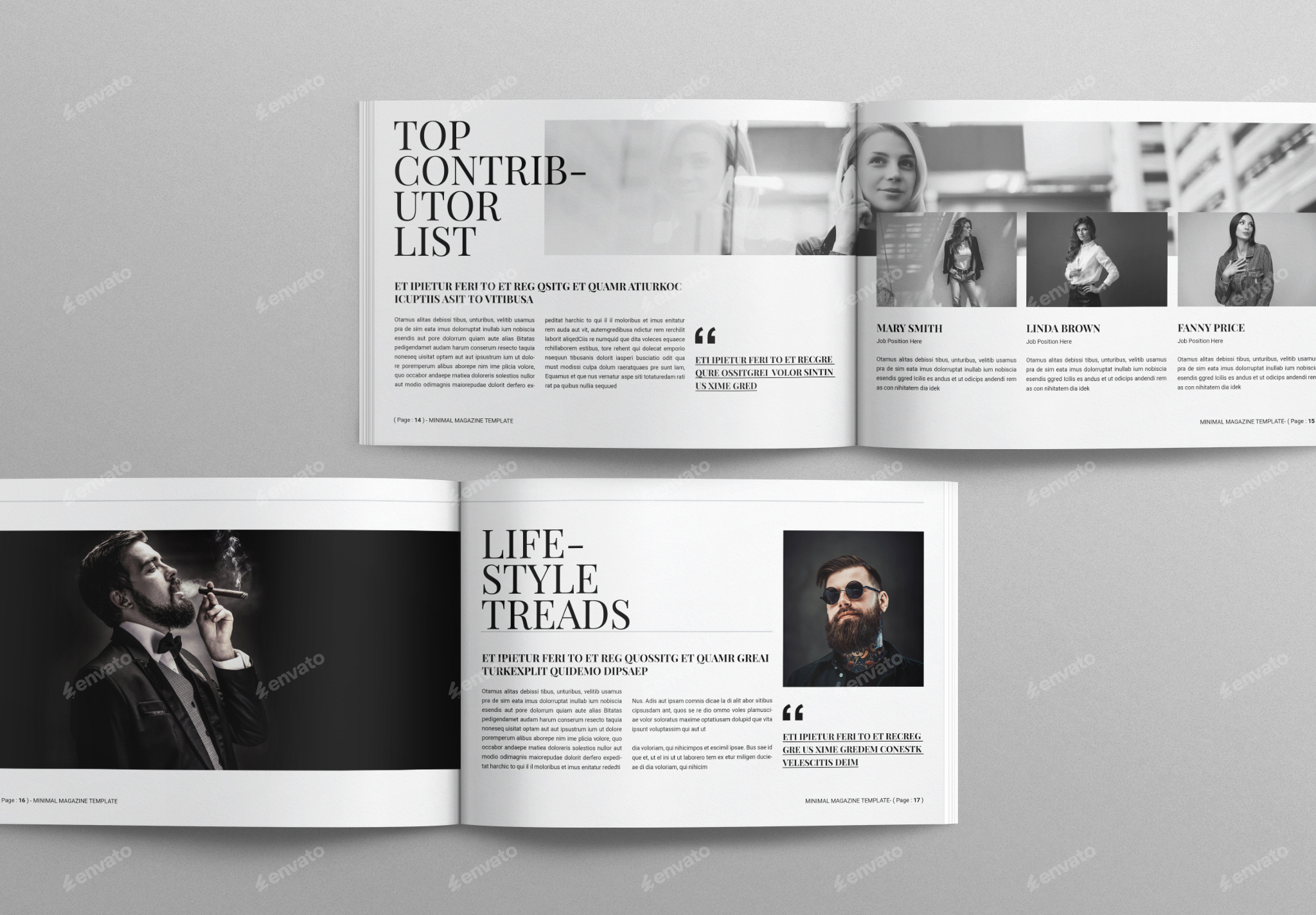 Minimal Magazine Template Landscape, Print Templates | GraphicRiver