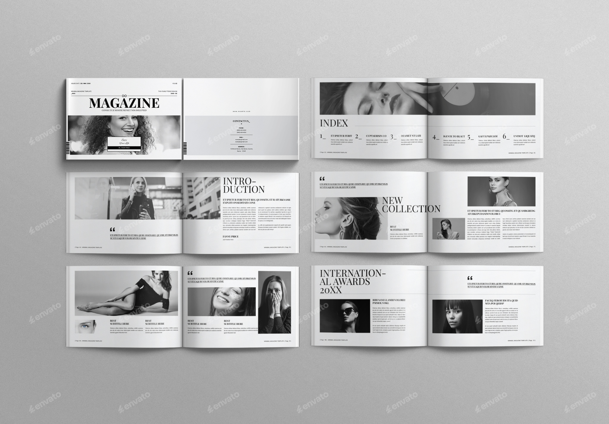 Minimal Magazine Template Landscape, Print Templates | GraphicRiver