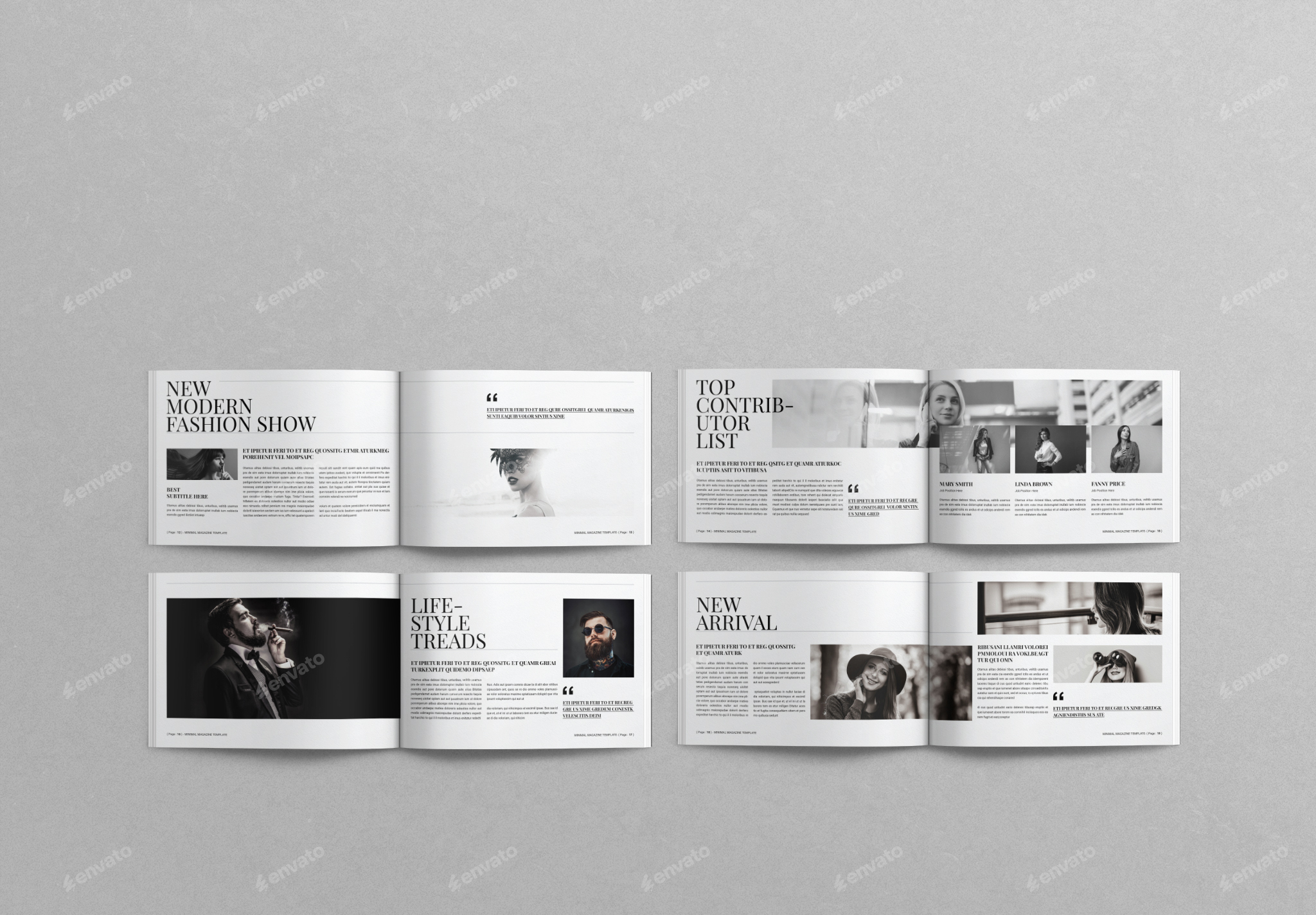 Minimal Magazine Template Landscape, Print Templates | GraphicRiver