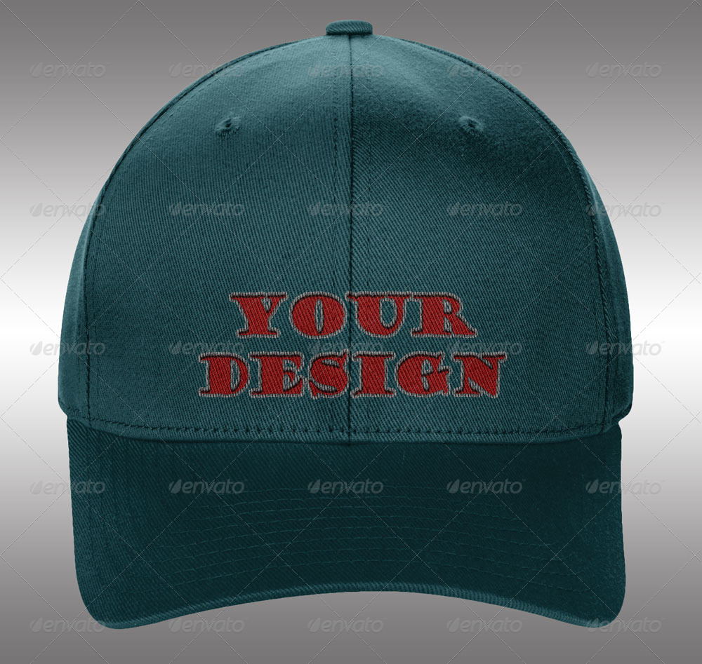Baseball Cap Mock Up with Embroidered Logo, Graphics | GraphicRiver