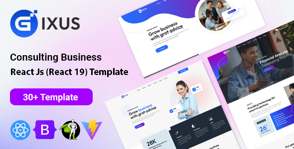 Gixus - Consulting Business React Js Template (React 19) by validthemes