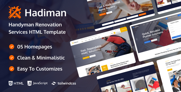 Hadiman - Handyman Renovation Services HTML Template by Avitex | ThemeForest