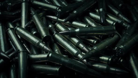 Rifle Bullets In Cold Lighting Moving Shot, Stock Footage | VideoHive