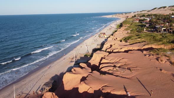 Desert landscape of Brazilian Northeast Beach at Ceara state, Stock Footage