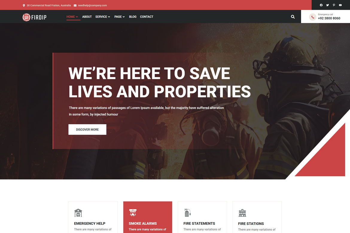 Firdip - Fire Department Elementor Template Kit by surisoft | ThemeForest