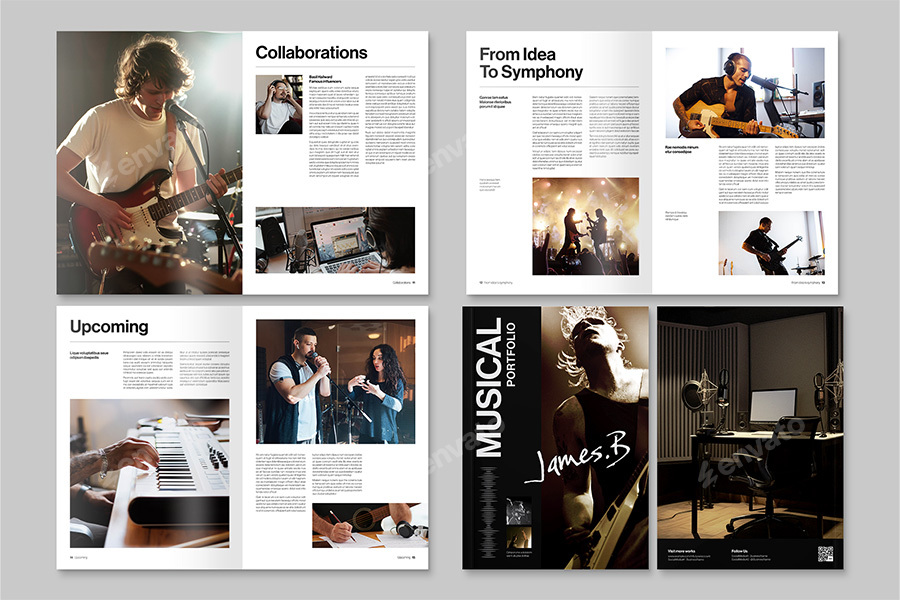 Musician Portfolio Template, Print Templates | GraphicRiver