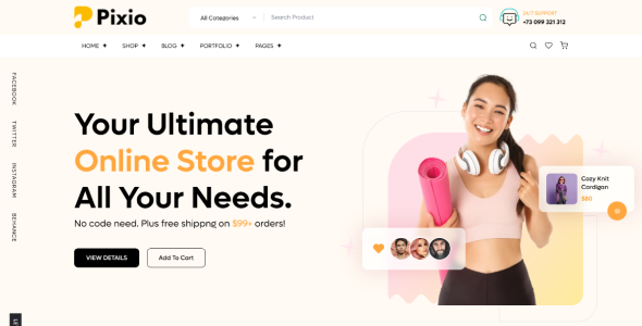 Pixio - Shop & eCommerce React Template by DexignZone | ThemeForest