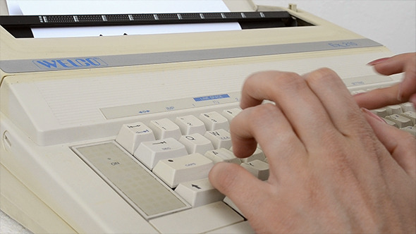 Typing on a 1980s Electric Typewriter, Stock Footage | VideoHive