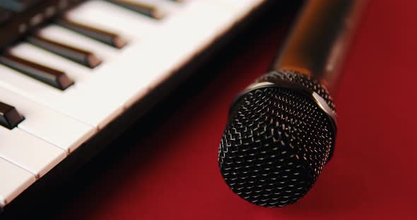 Microphone and Modern Synthesizer Instrument, Stock Footage | VideoHive